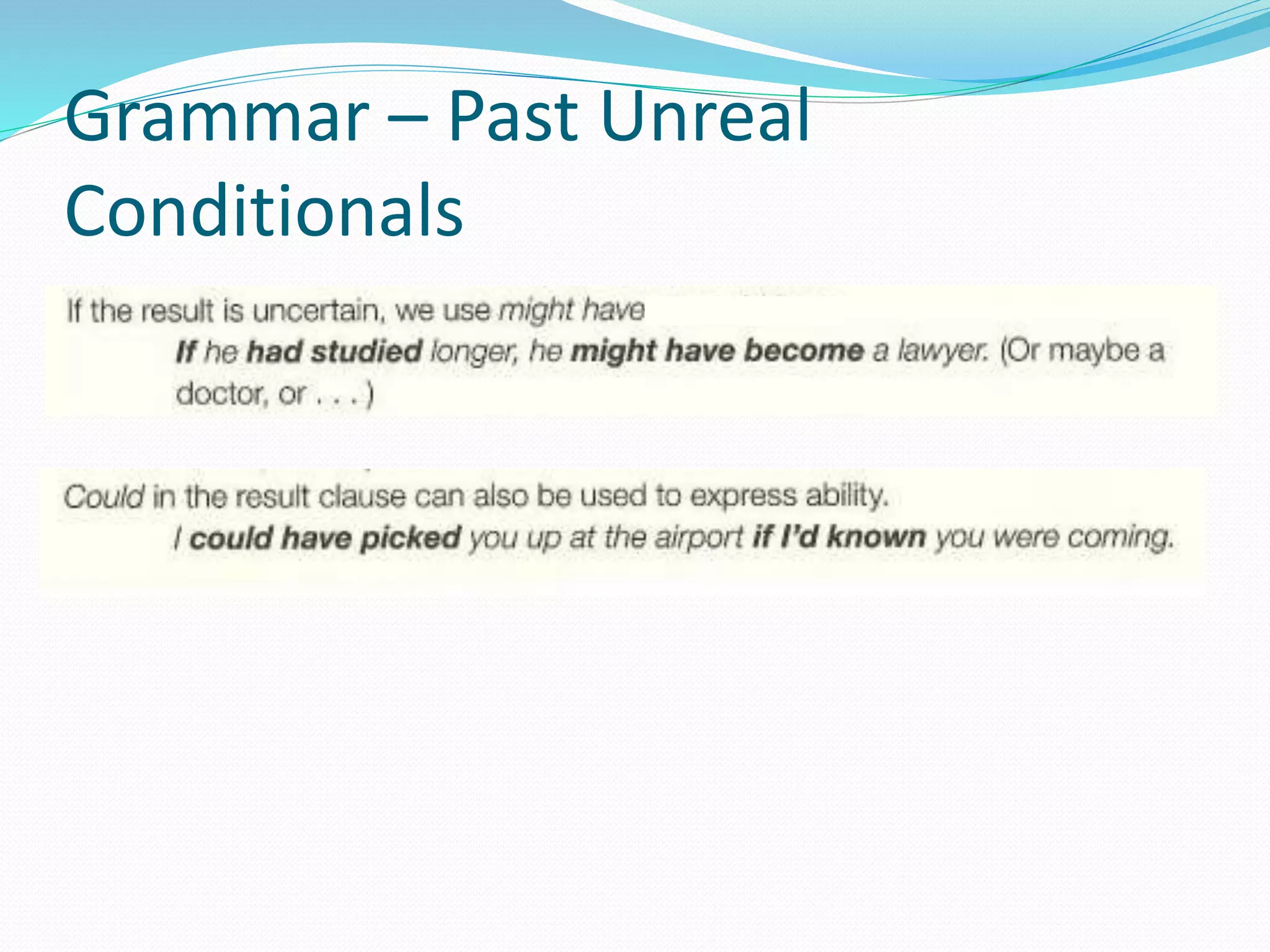 36. conversation starters, past unreal conditional, vocabulary | PPT