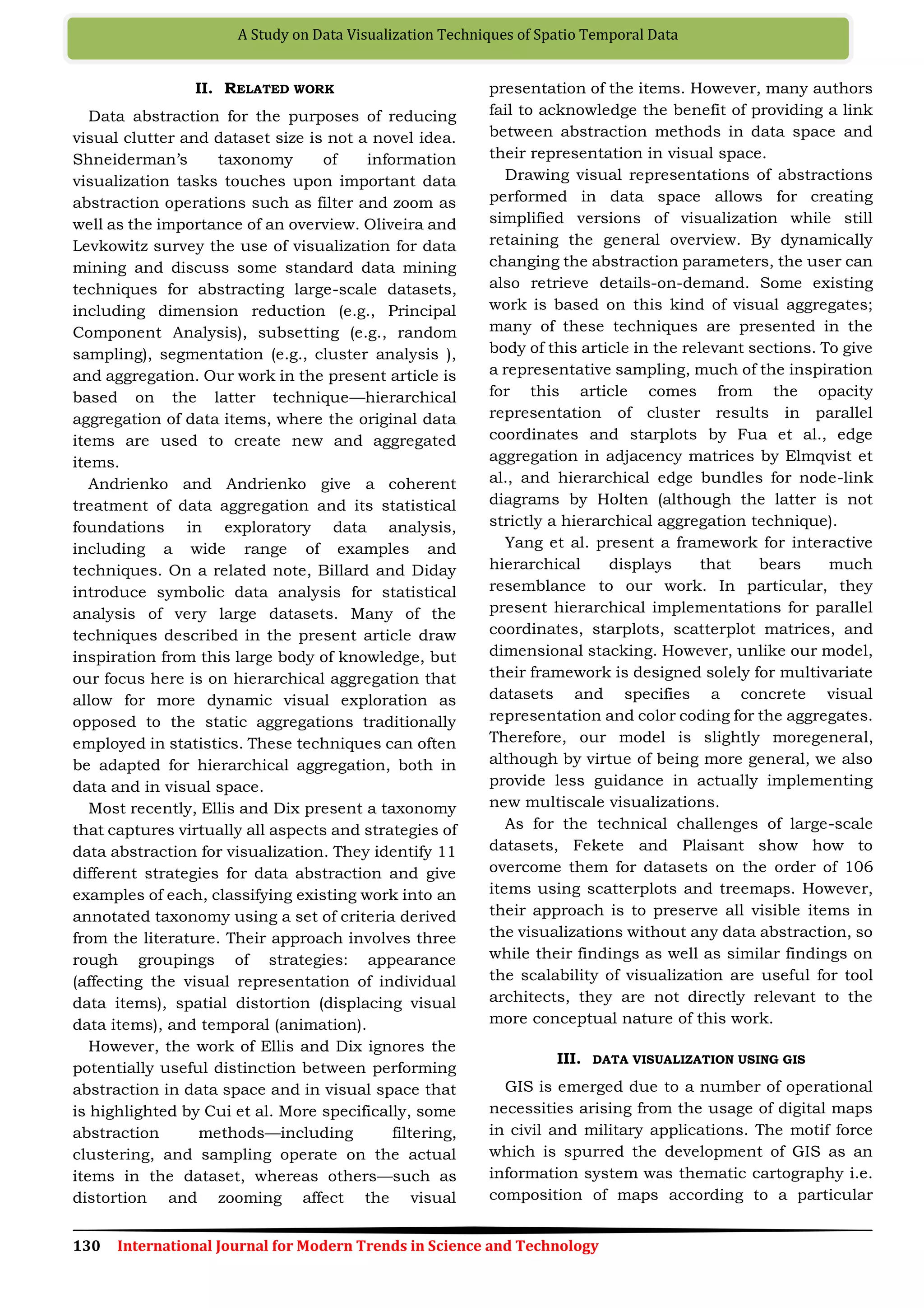 A Study on Data Visualization Techniques of Spatio Temporal Data | PDF