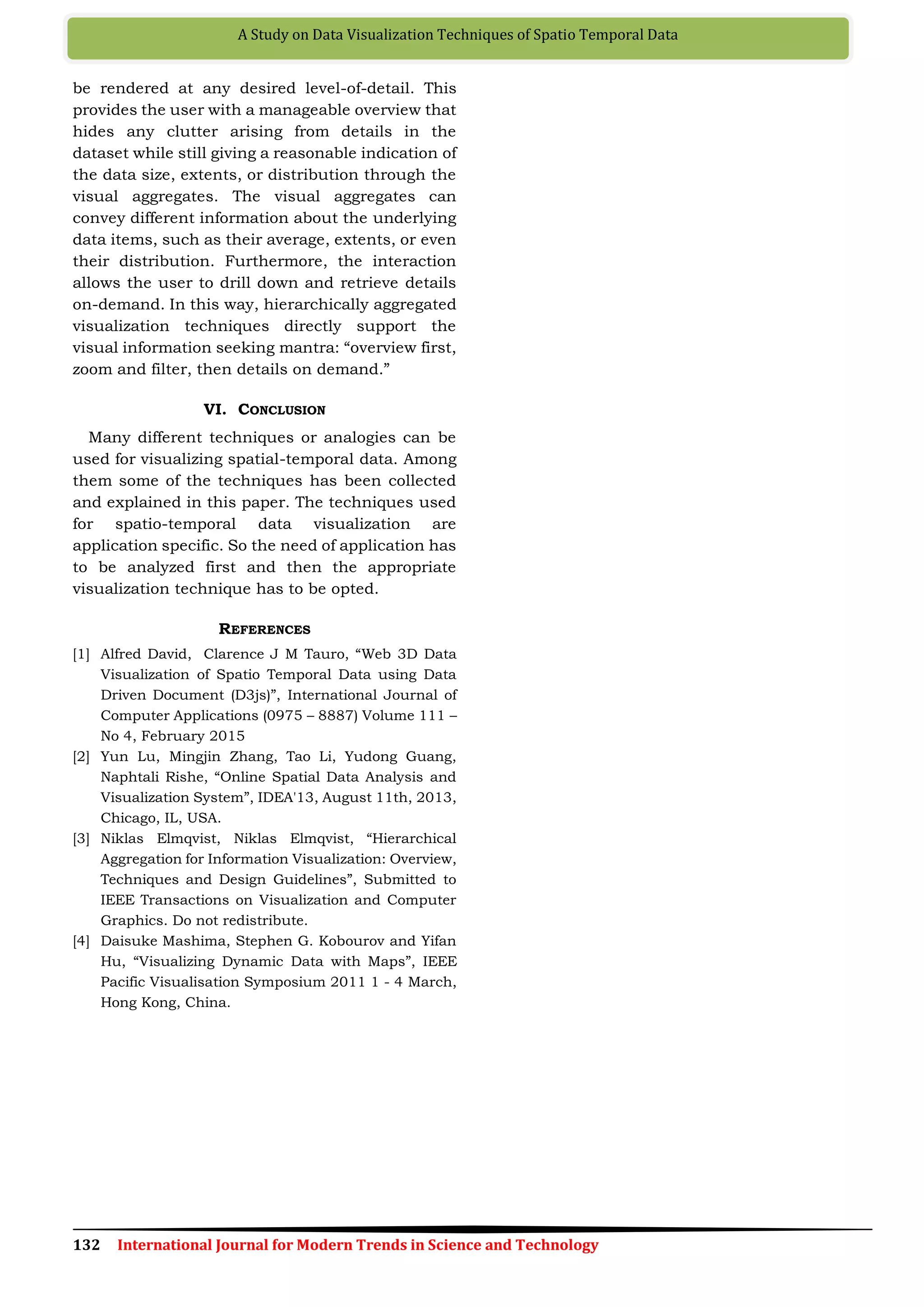 A Study on Data Visualization Techniques of Spatio Temporal Data | PDF