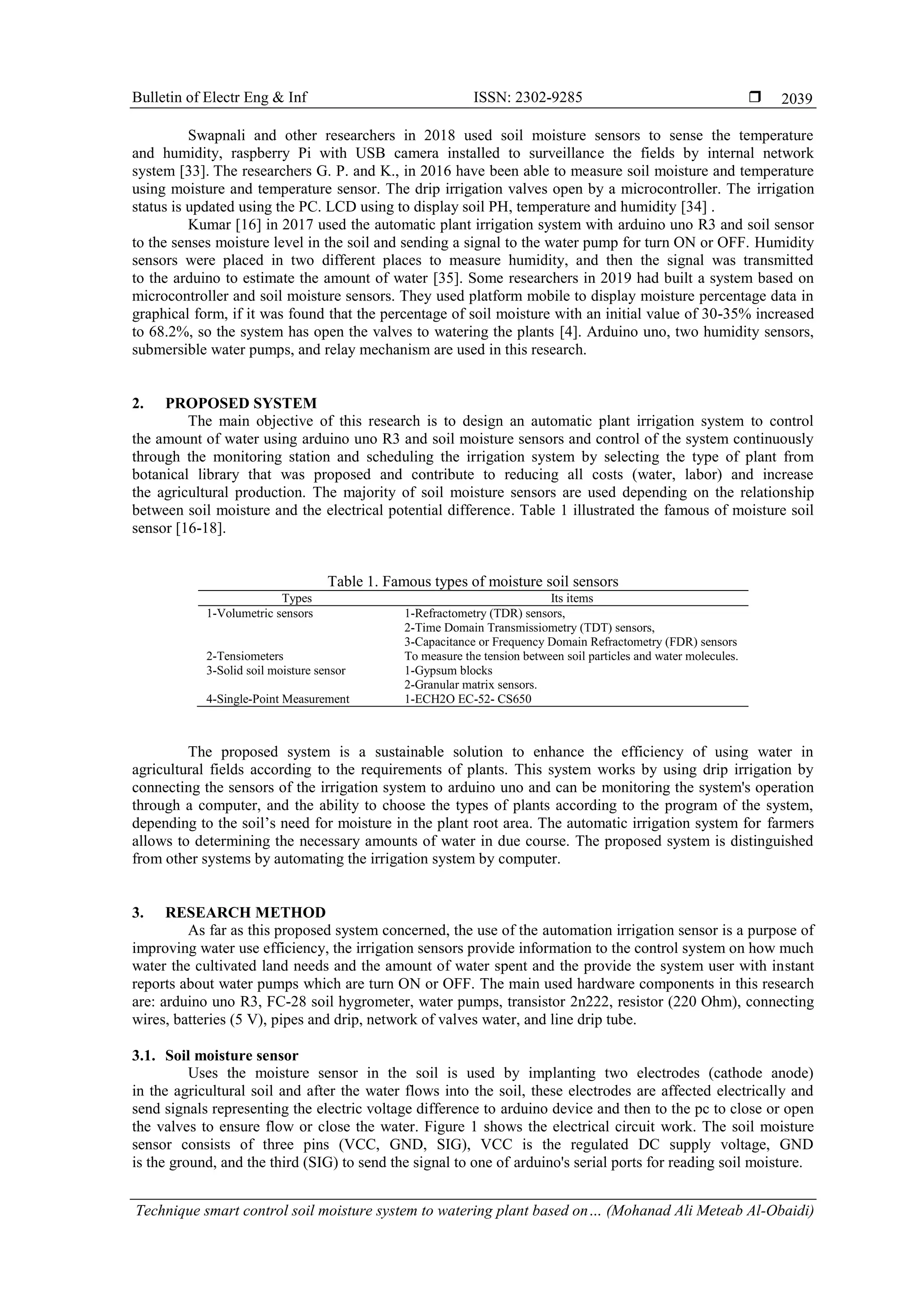 Technique smart control soil moisture system to watering plant based on ...