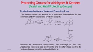 PROTECTINGANDBDEPROTECTING GROUPS IN ORGANIC SYNTHESIS [M.PHARM] | PPTX