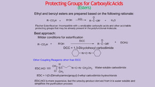 PROTECTINGANDBDEPROTECTING GROUPS IN ORGANIC SYNTHESIS [M.PHARM] | PPTX