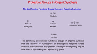PROTECTINGANDBDEPROTECTING GROUPS IN ORGANIC SYNTHESIS [M.PHARM] | PPTX