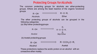 PROTECTINGANDBDEPROTECTING GROUPS IN ORGANIC SYNTHESIS [M.PHARM] | PPTX