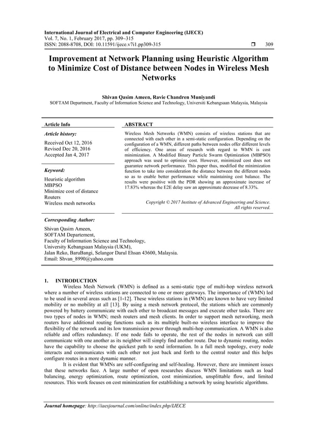 Improvement At Network Planning Using Heuristic Algorithm To Minimize