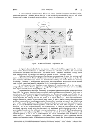 Improvement at Network Planning using Heuristic Algorithm to Minimize Cost of Distance between ...