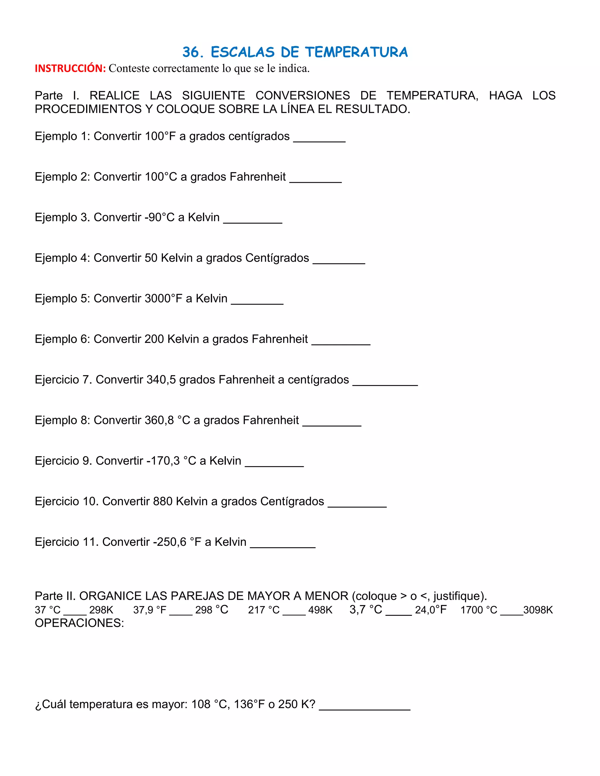 36. CONVERSIONES DE TEMPERATURA | PDF