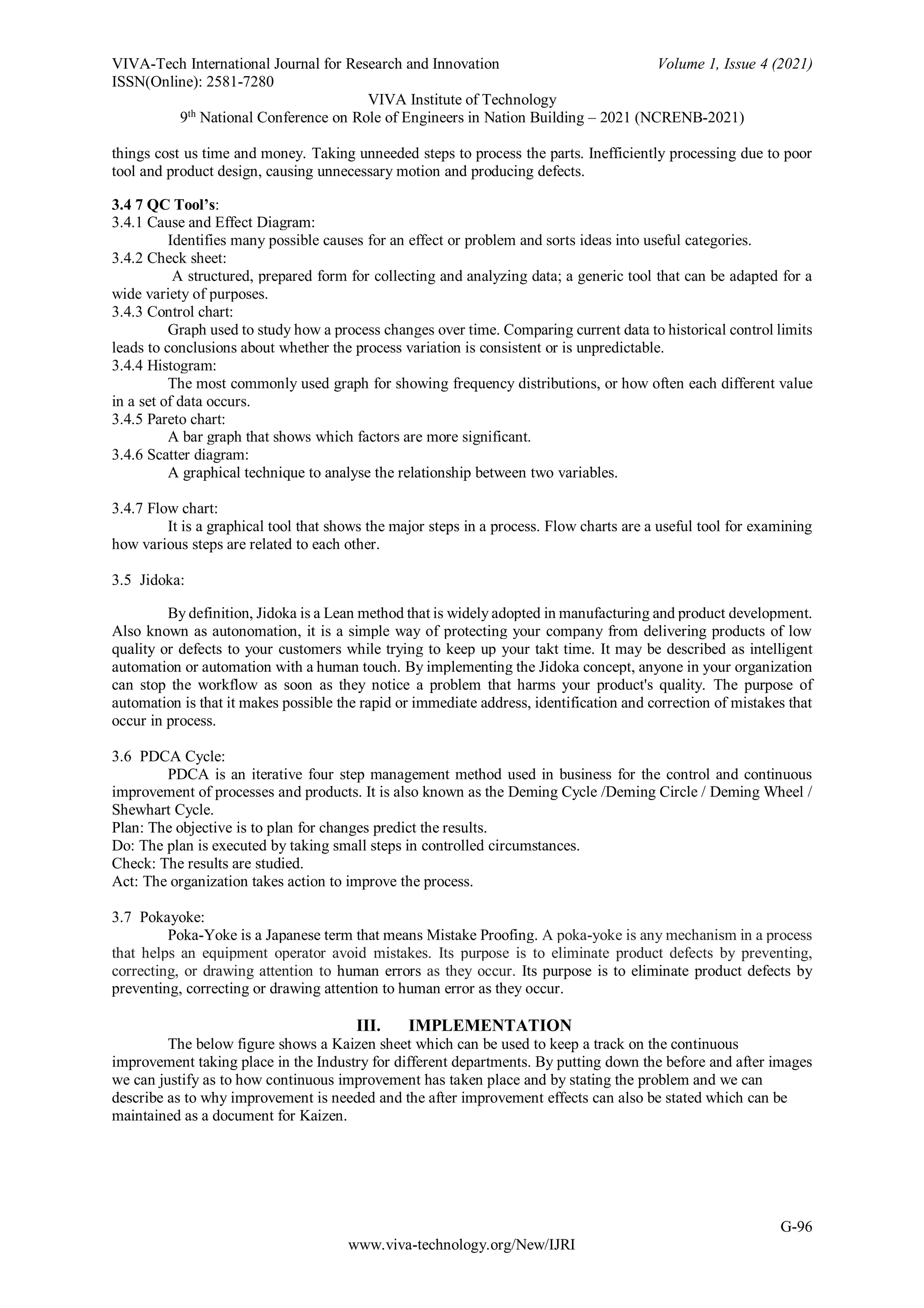 KAIZEN: A Lean Manufacturing Technique | PDF