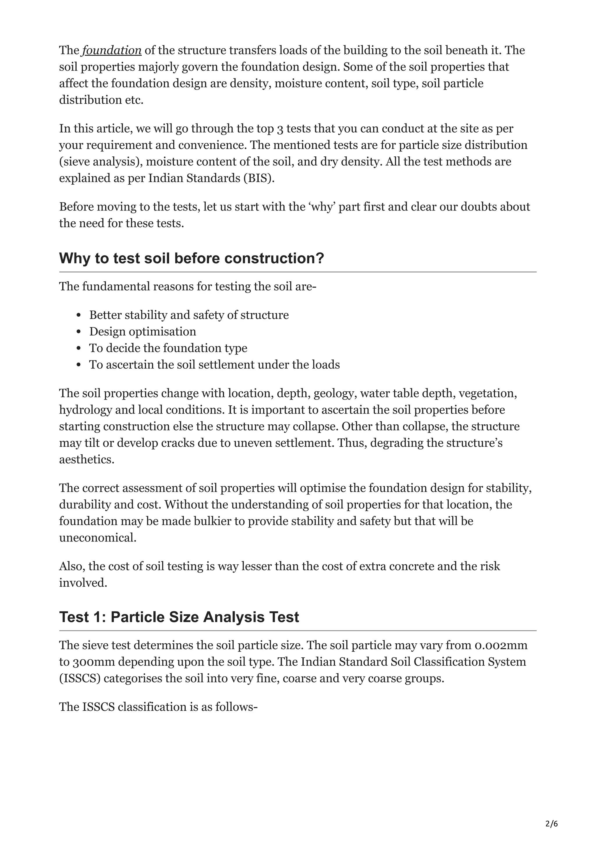 3 Most Important In-situ Soil Tests for Construction Works | PDF