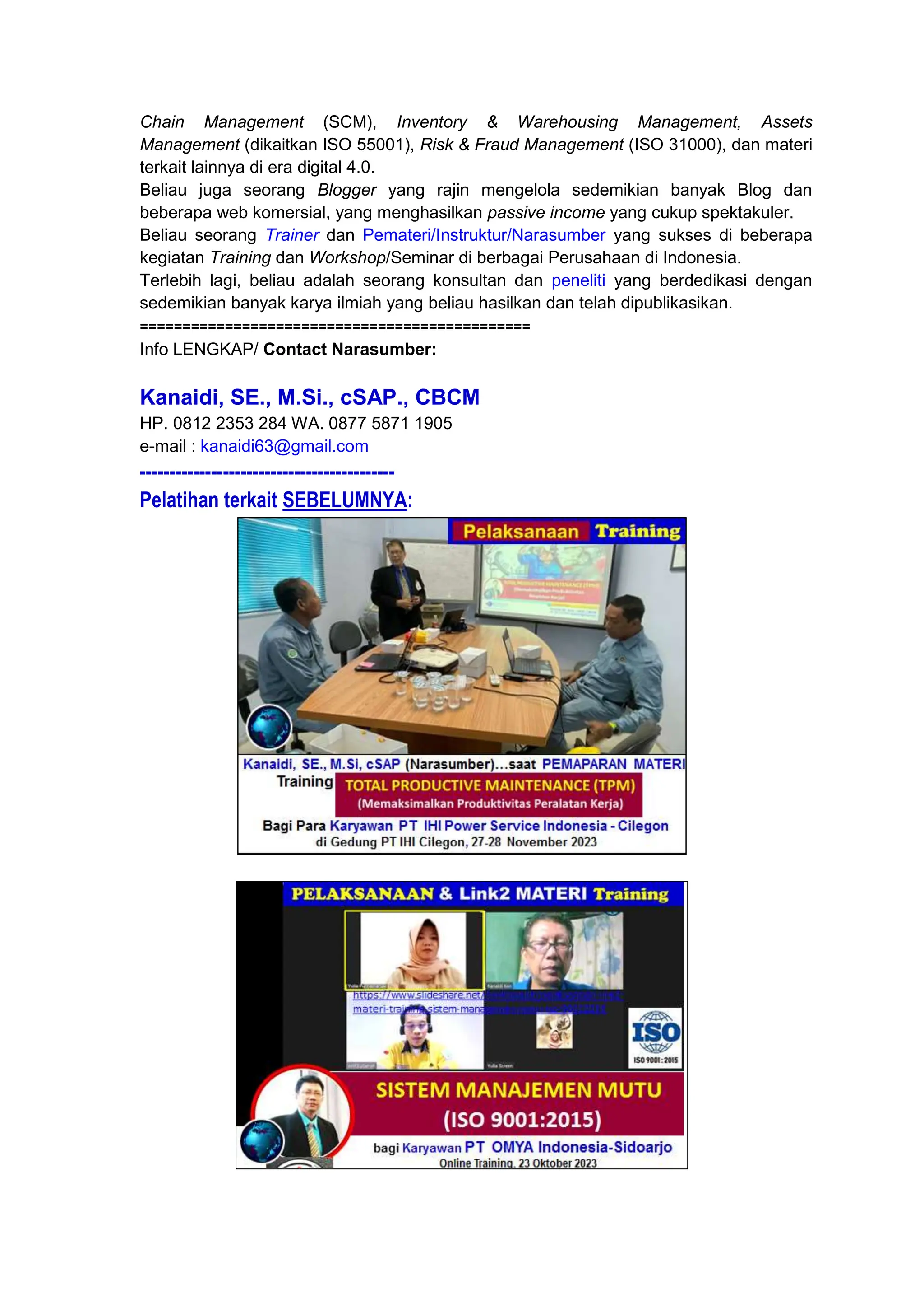 Silabus Training _"Effective APQP (Advance Product Quality Planning ...