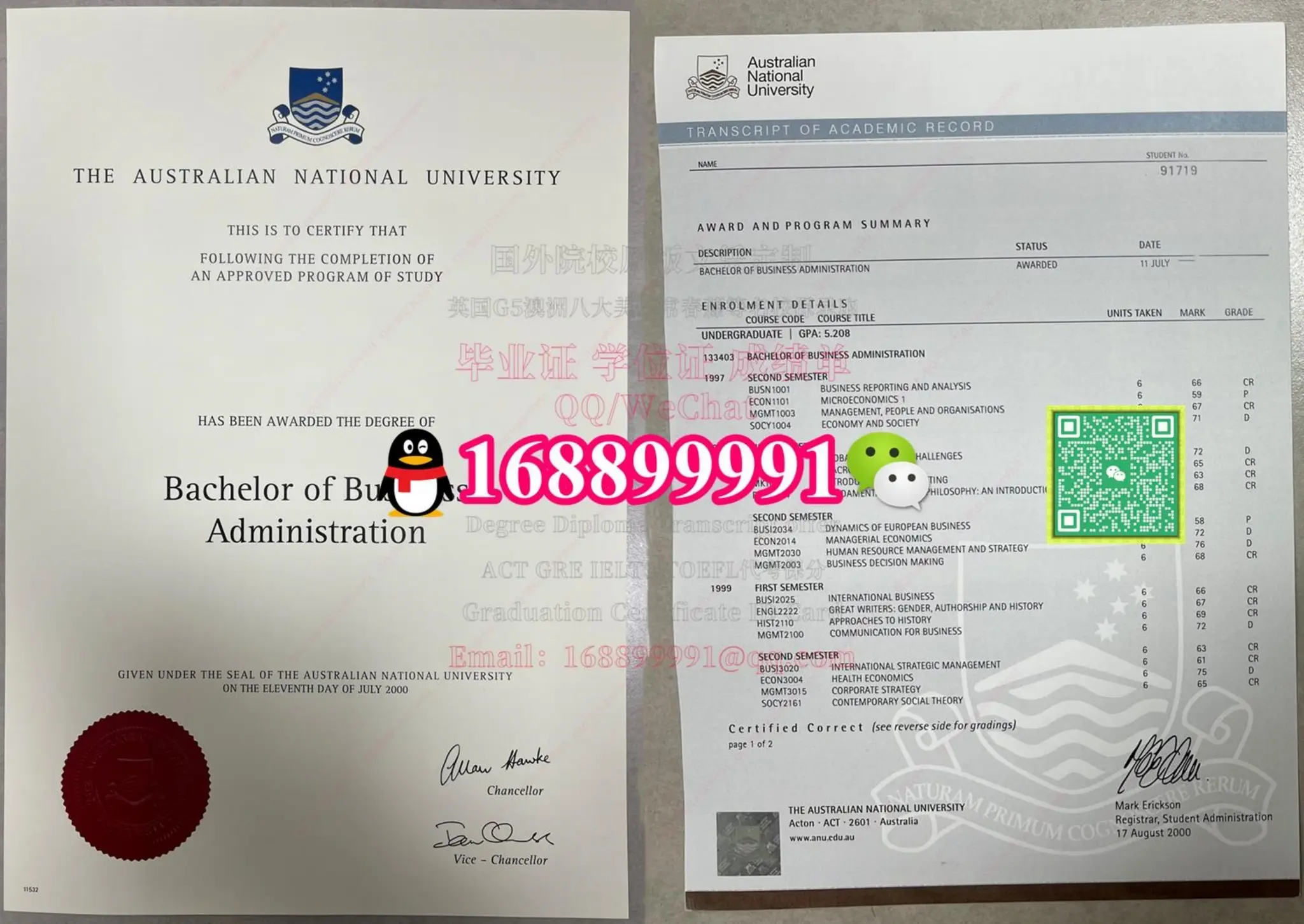 The Australian National University degree offer diploma Transcript | PPT