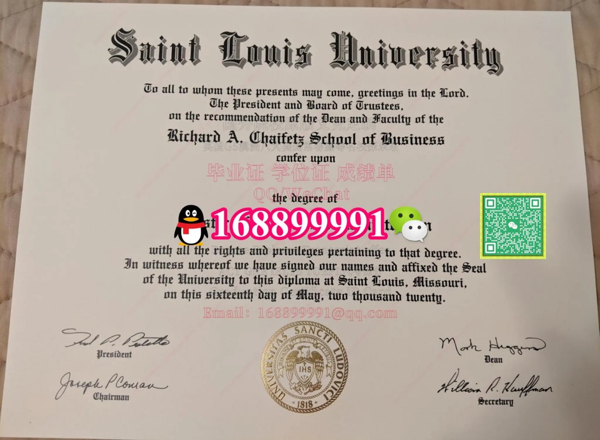 Saint Louis University degree offer diploma Transcript | PPT