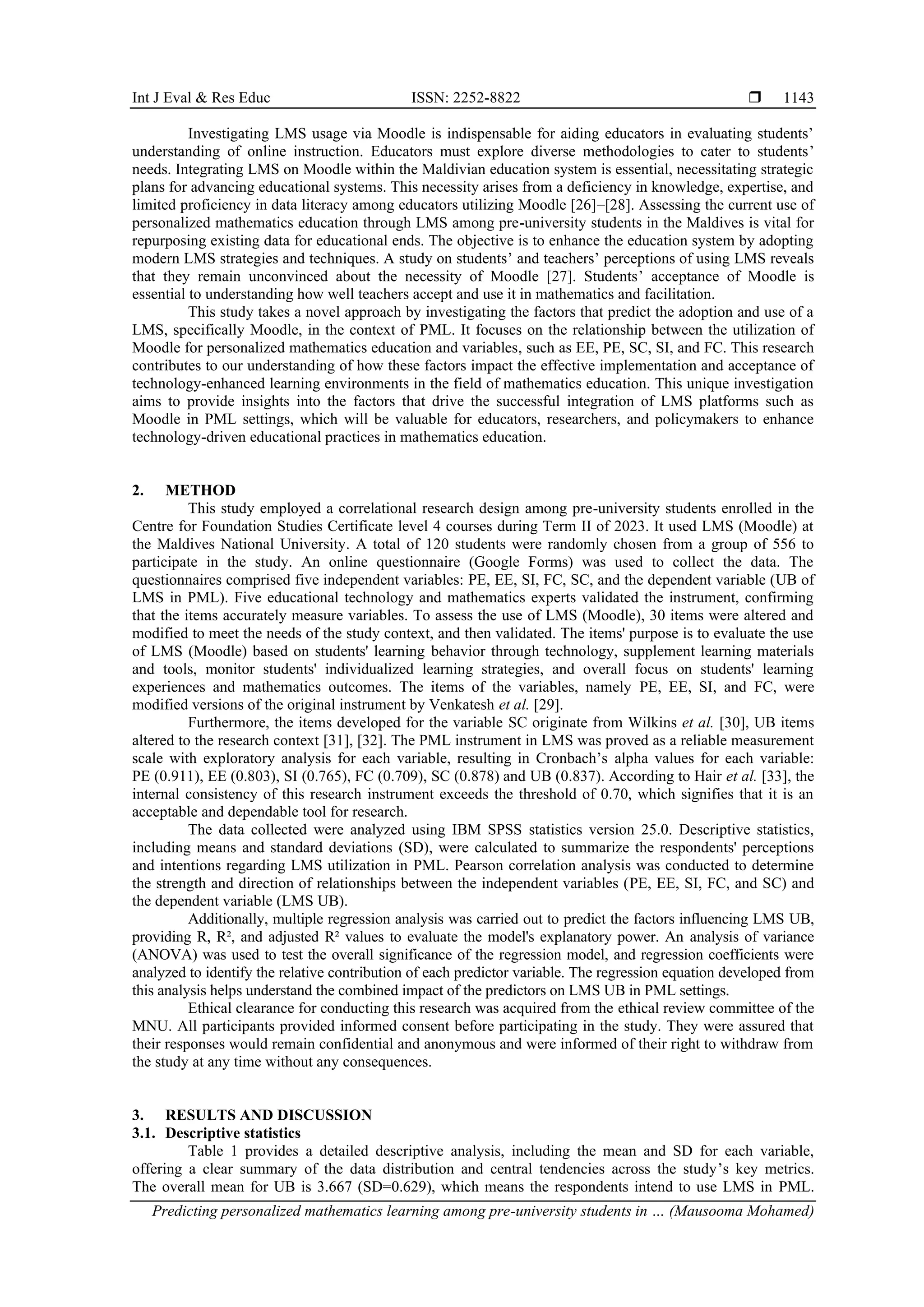 Predicting personalized mathematics learning among pre-university ...