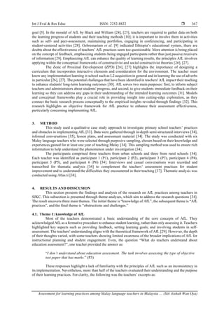 Assessment for learning practices among Malay language teachers in ...