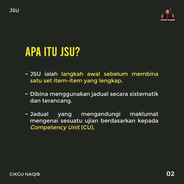 JSU (Jadual Spesifikasi Ujian) | PDF