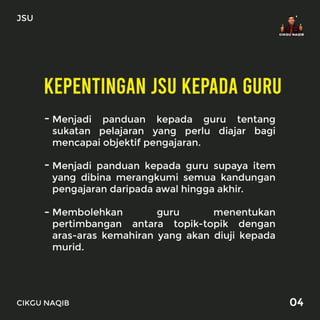 JSU (Jadual Spesifikasi Ujian) | PDF