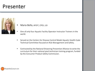 Managing Risk in Pools, Spas, and Workout Facilities | PPT