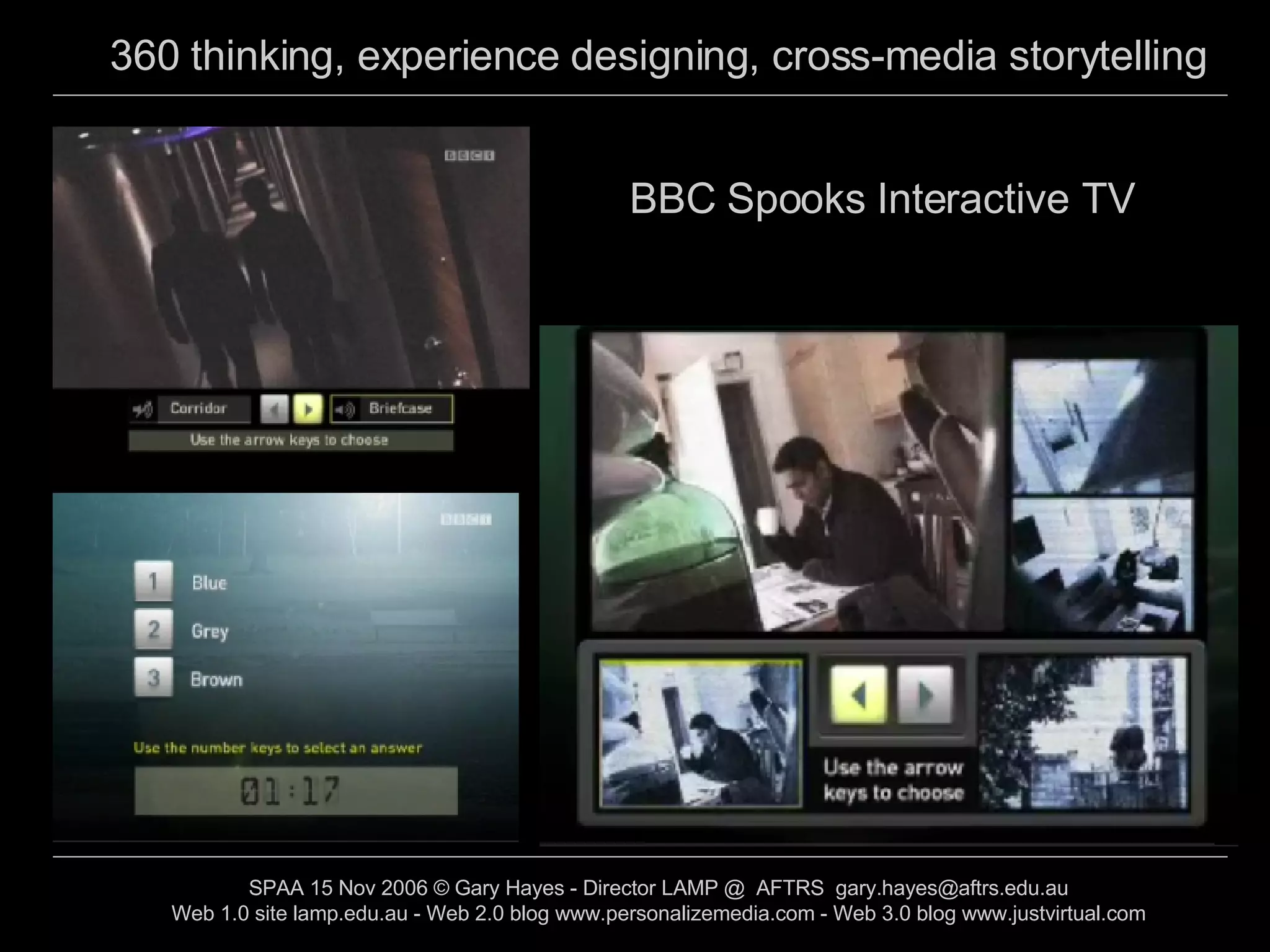 360 thinking, experience designing, cross-media storytelling | PPT