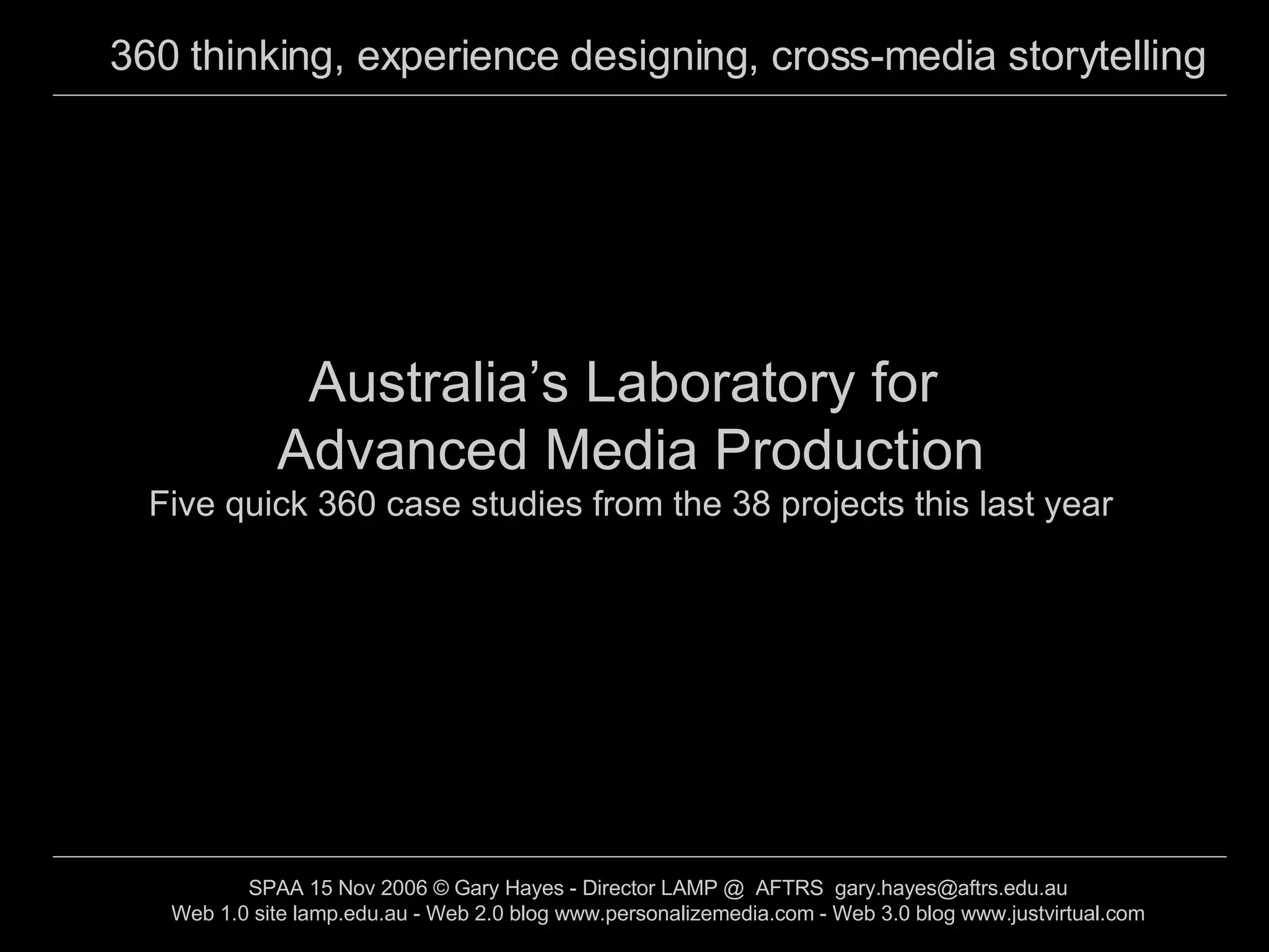 360 thinking, experience designing, cross-media storytelling | PPT