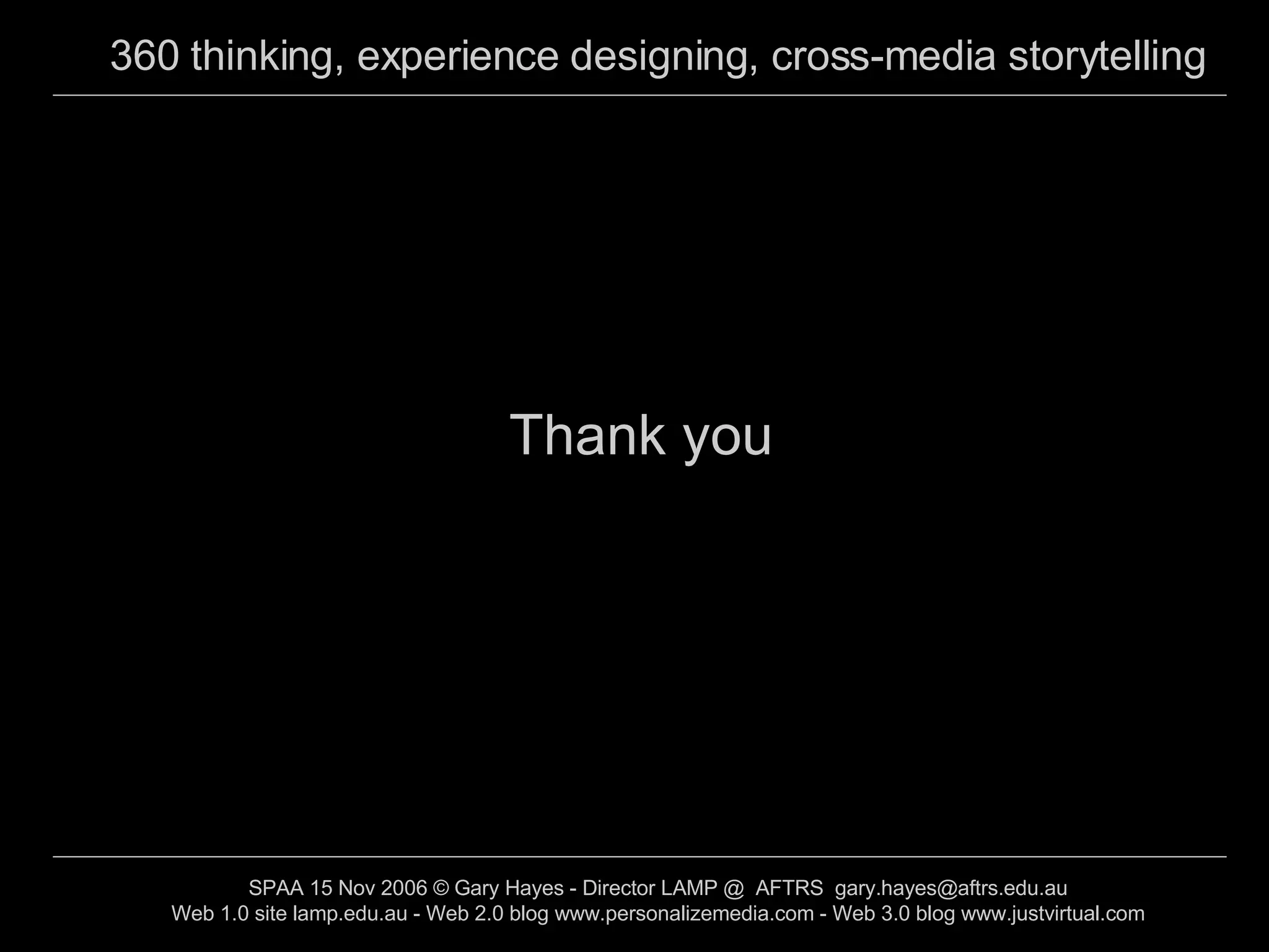 360 thinking, experience designing, cross-media storytelling | PPT