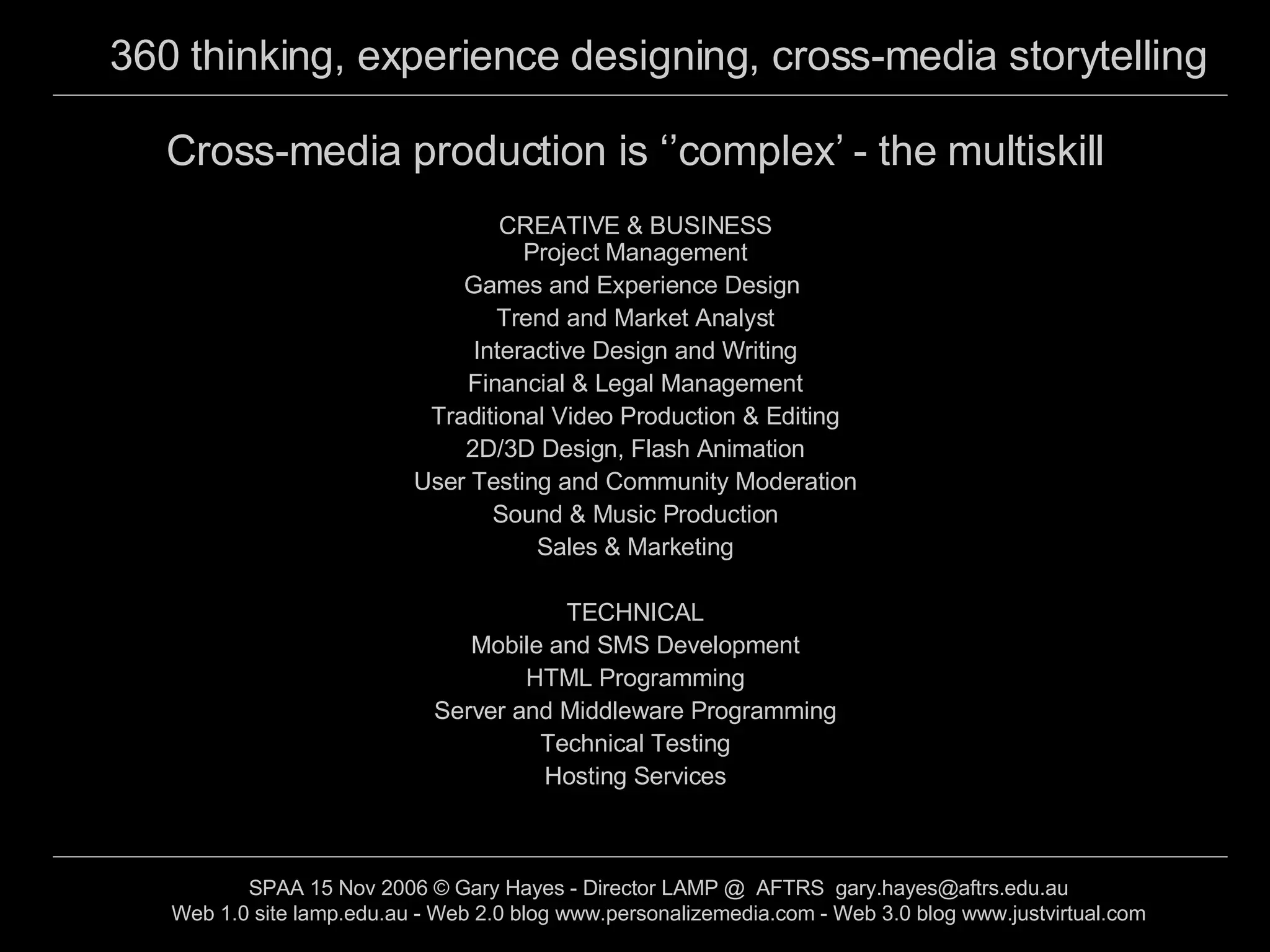 360 thinking, experience designing, cross-media storytelling | PPT