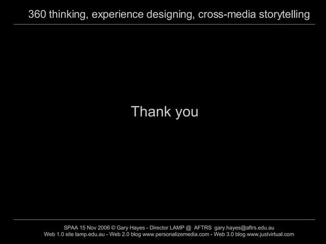 360 thinking, experience designing, cross-media storytelling | PPT
