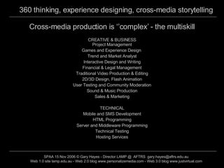 360 thinking, experience designing, cross-media storytelling | PPT