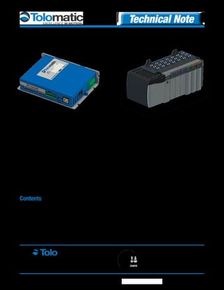 How to use Add-On instructions to interface a Tolomatic ACS drive with and Allen Bradley RS ...