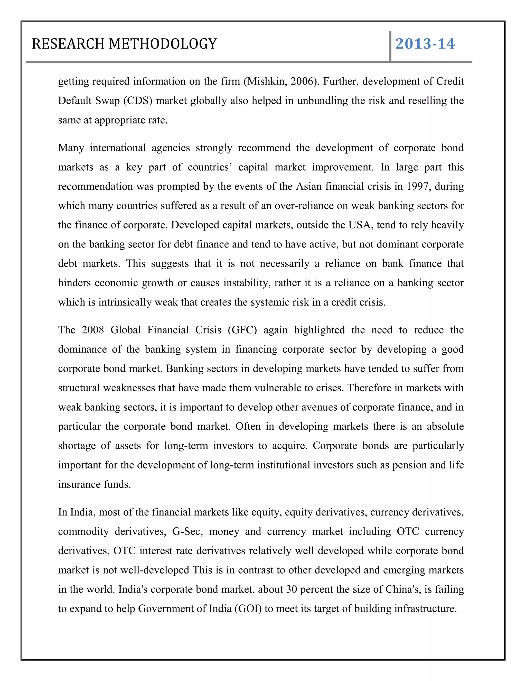 Research Methodology in Commerce- Corporate Bond Market in India | PDF