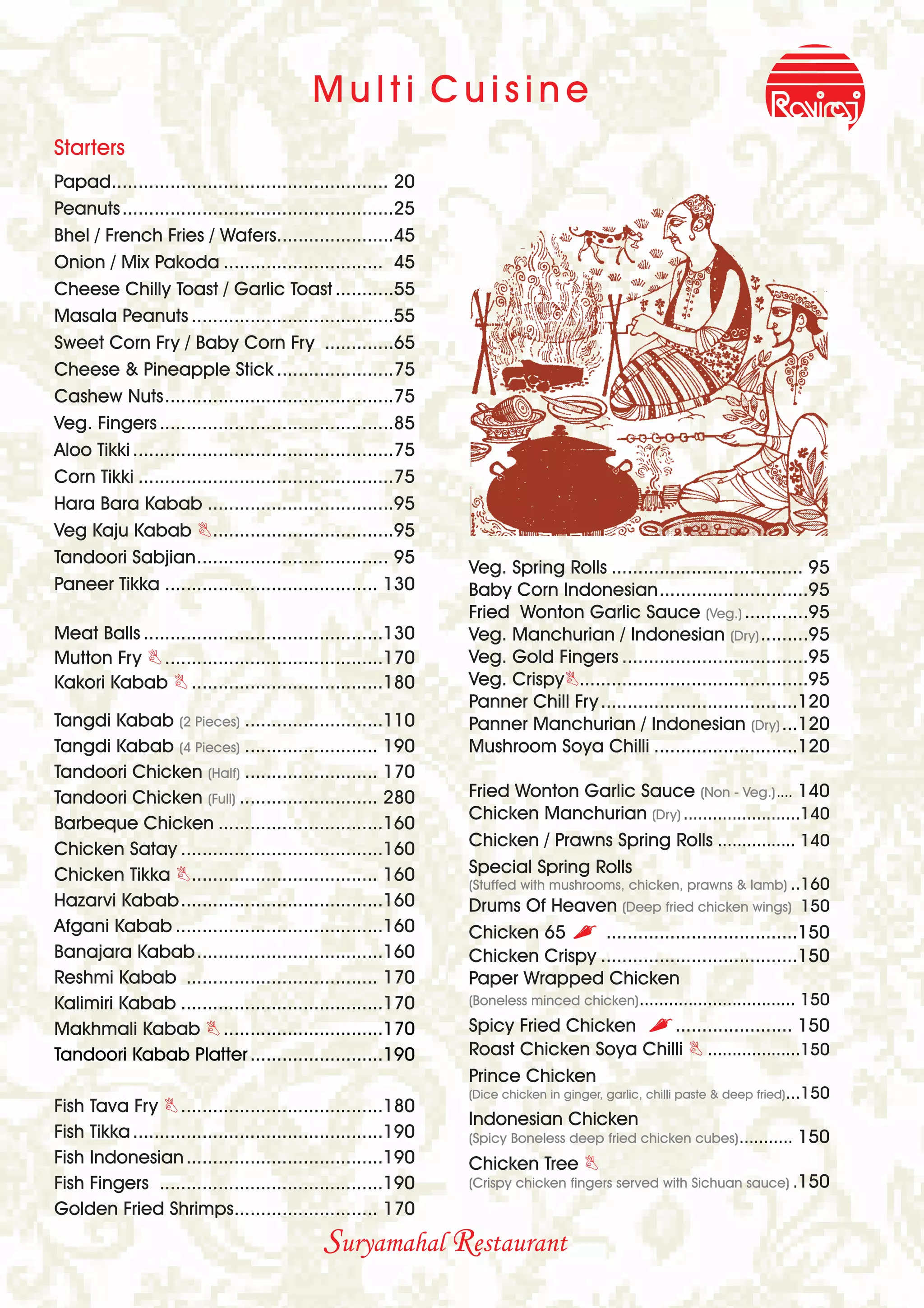 Raviraj - Restaurant Menu Card 2009 - 2010 | PDF