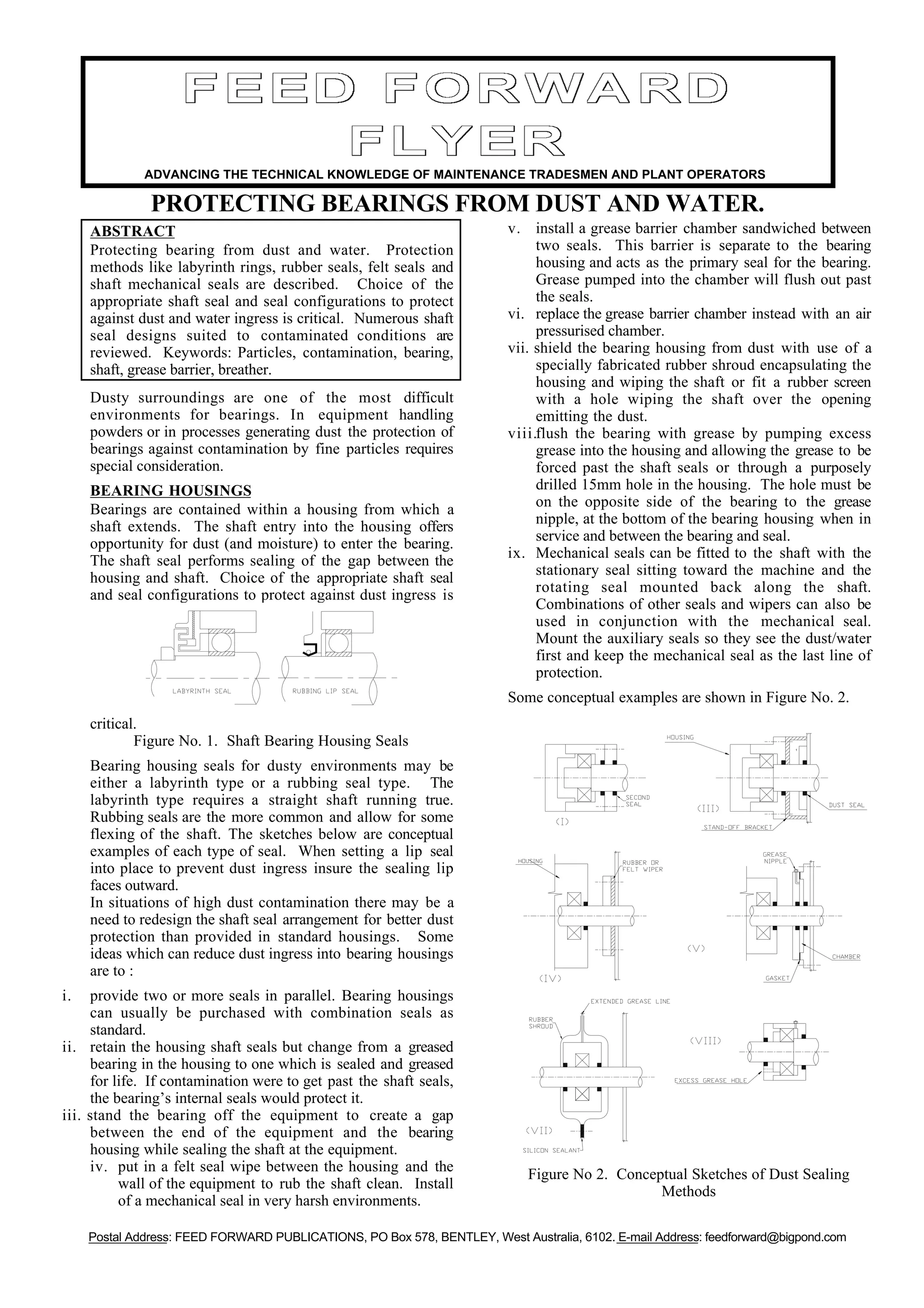 Protecting bearings from dust & water | PDF