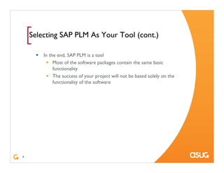 SAP Product Lifecycle Management: Implementation Tip, Tricks and ...