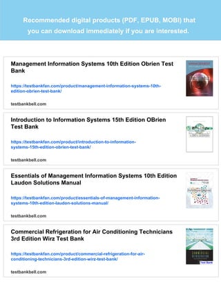 All chapter download Management Information Systems 10th Edition OBrien ...