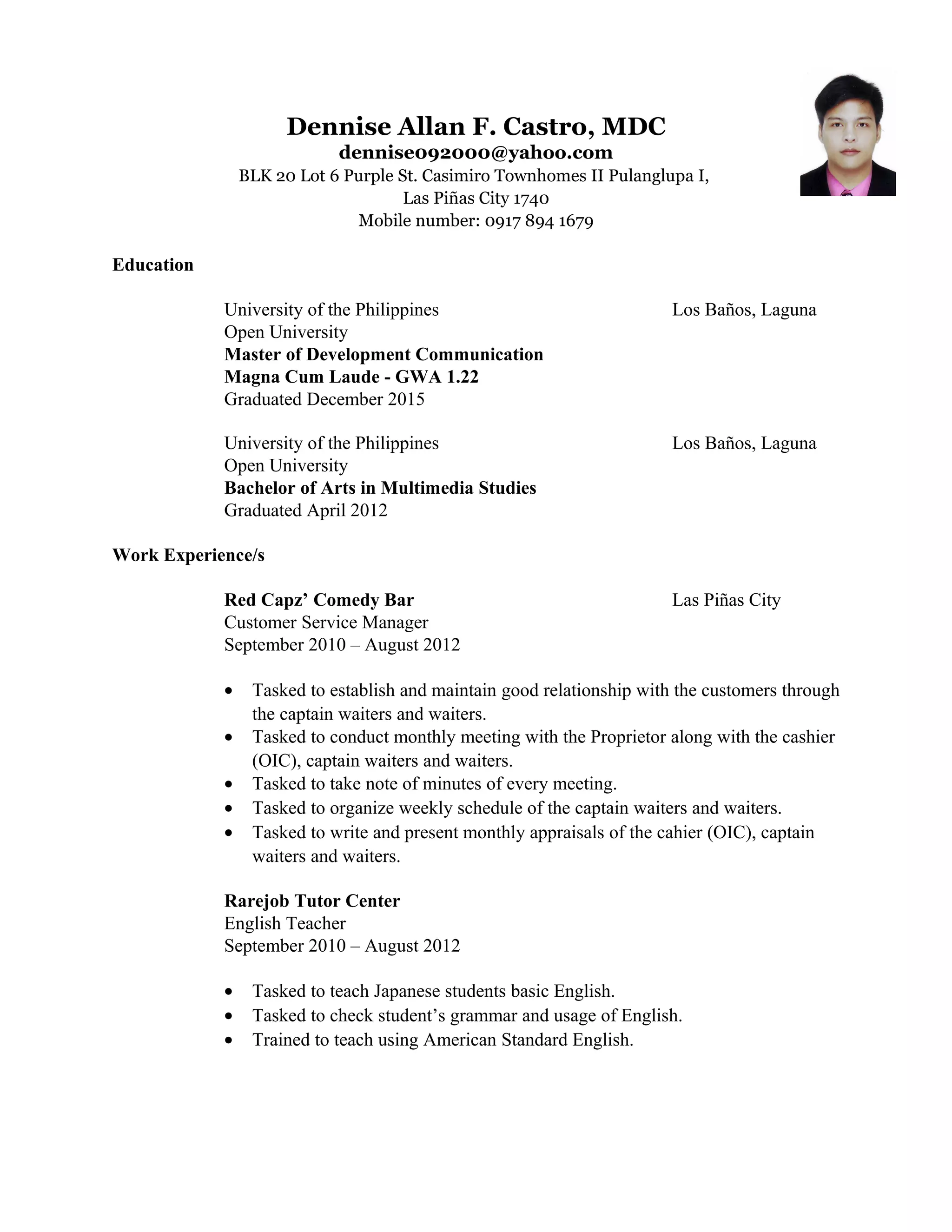 CV - dafcastro | DOC