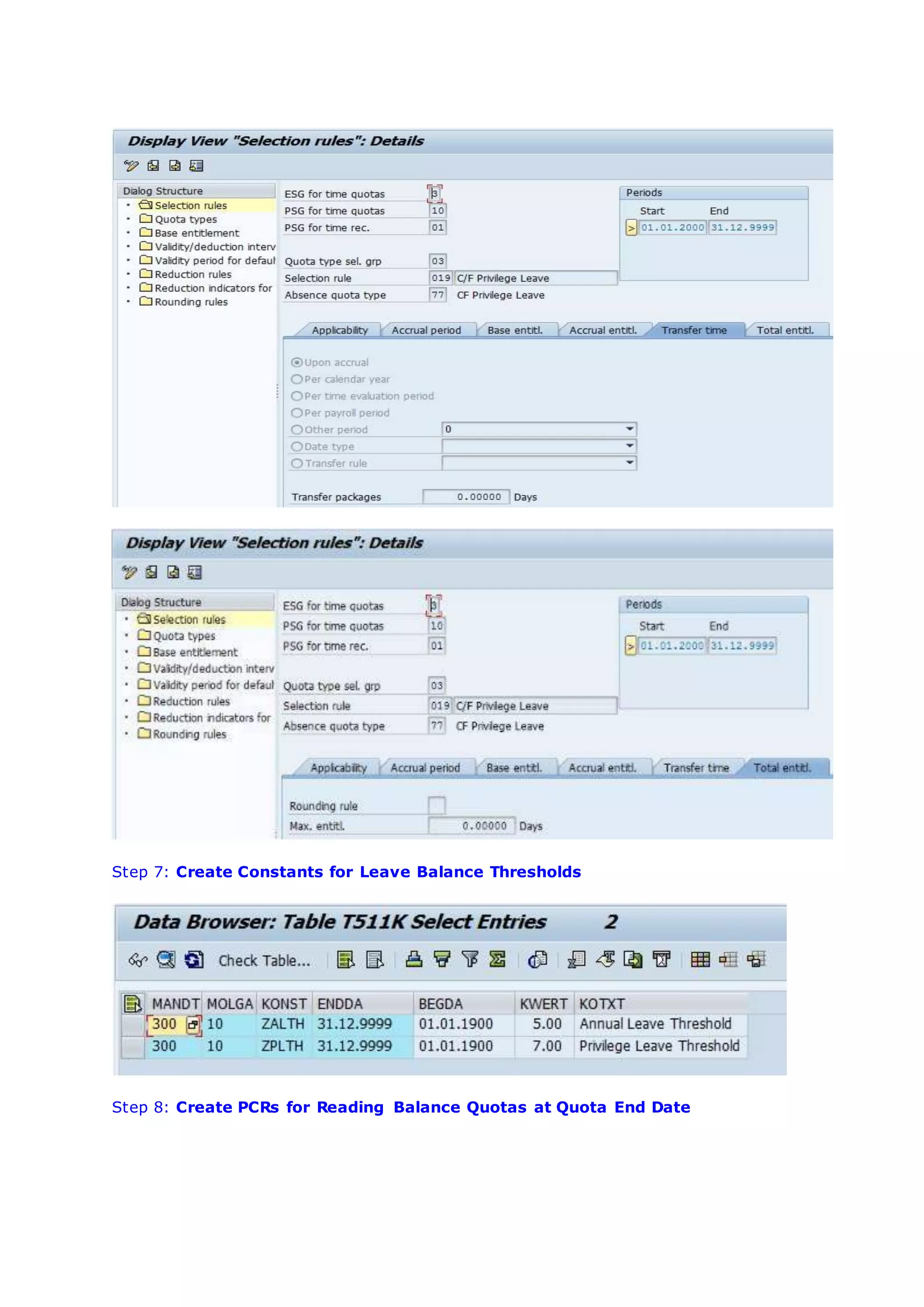 How to create Leave balance carry forward in SAP HCM | DOCX