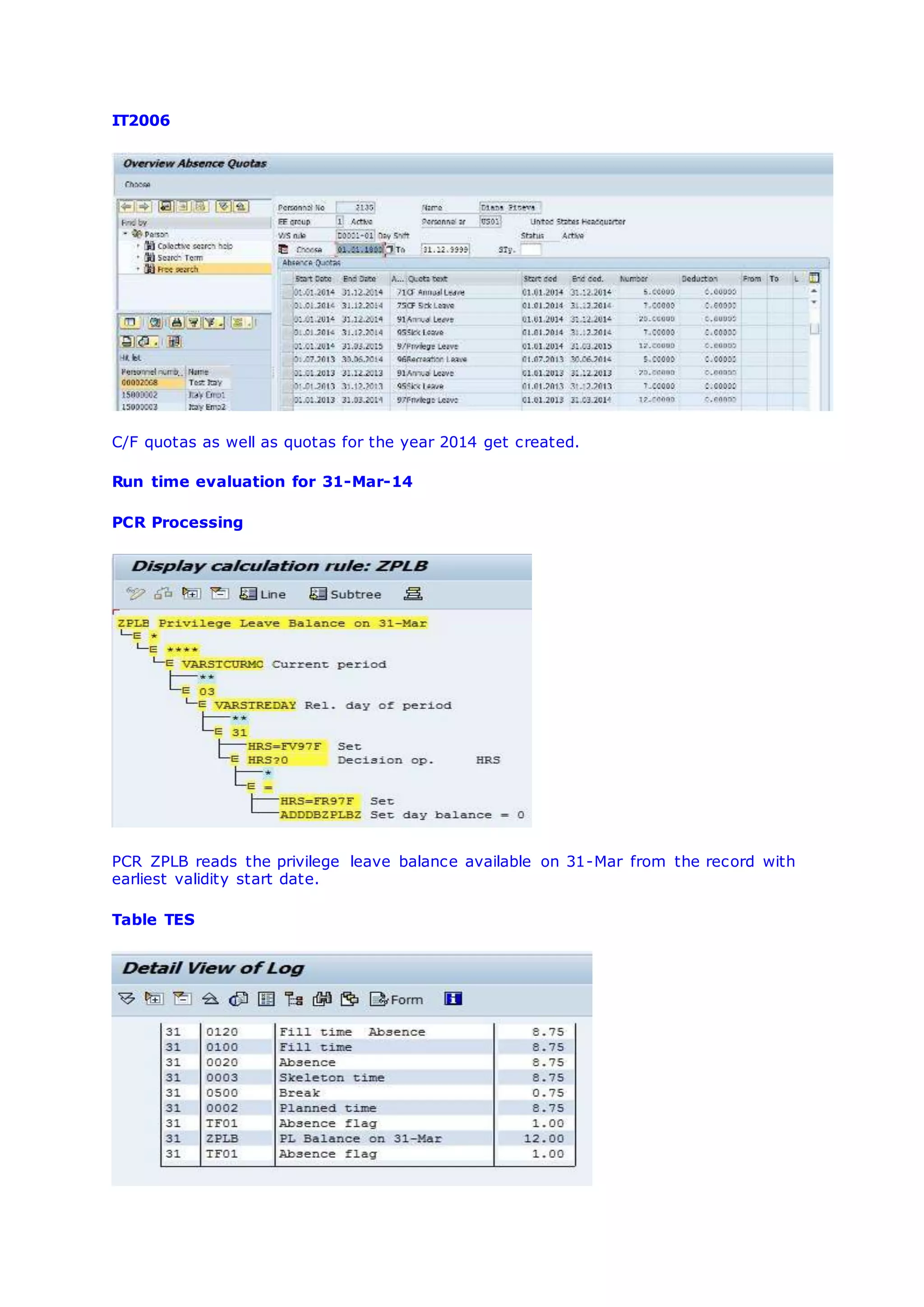 How to create Leave balance carry forward in SAP HCM | DOCX