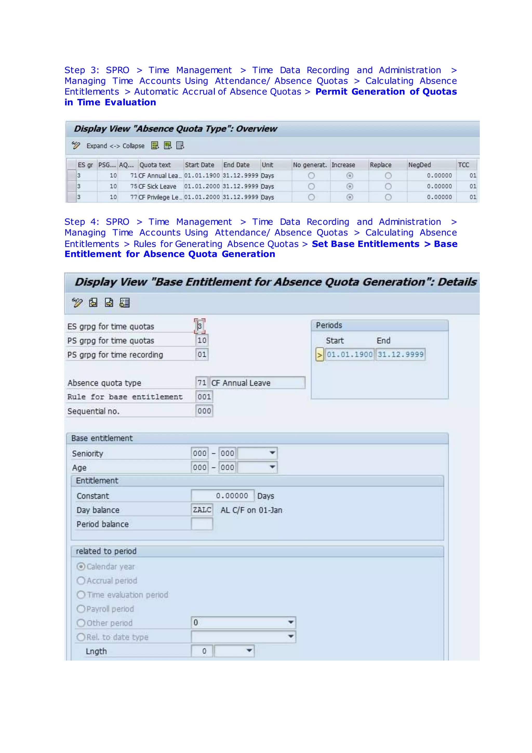 How to create Leave balance carry forward in SAP HCM | DOCX