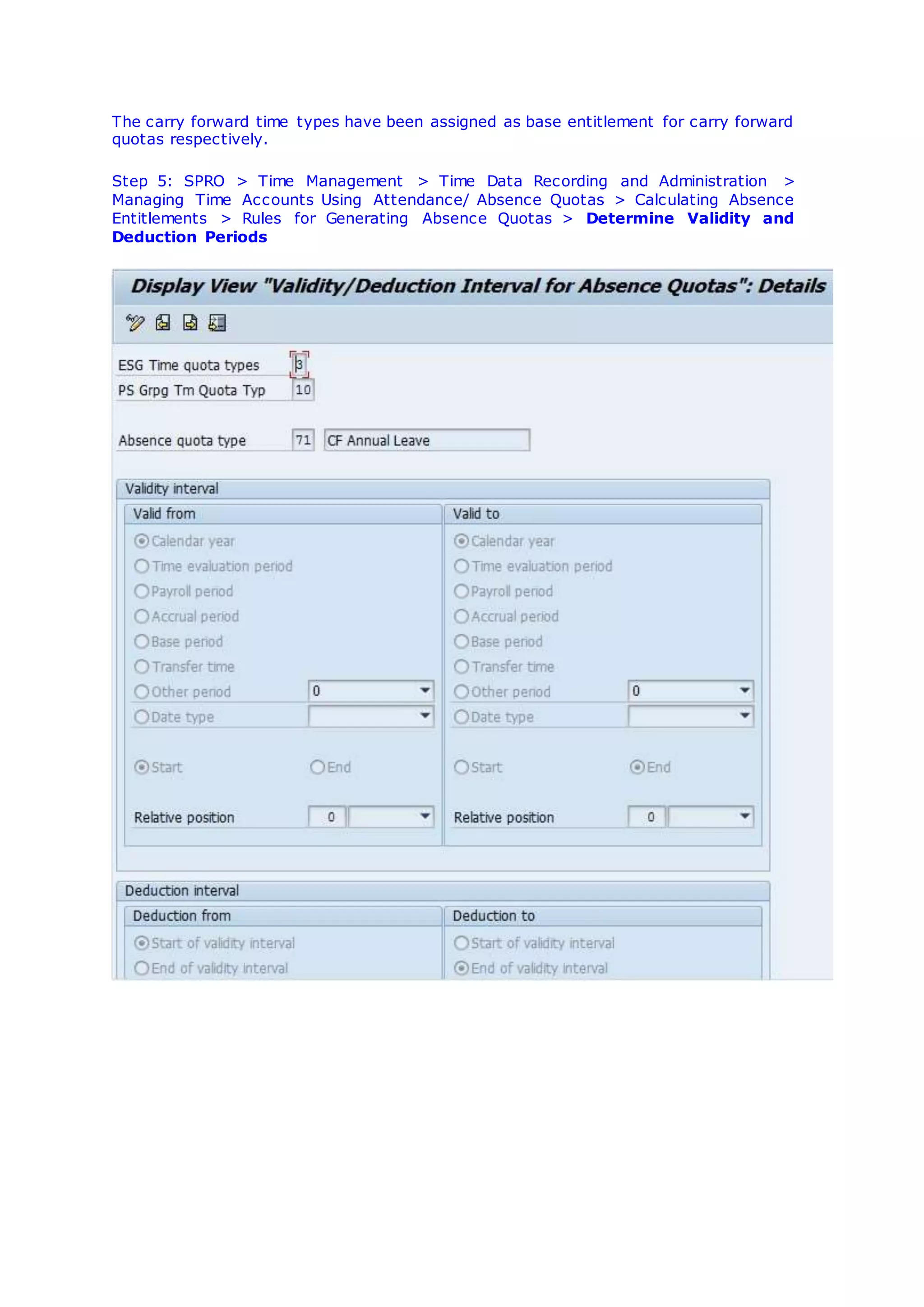 How to create Leave balance carry forward in SAP HCM | DOCX