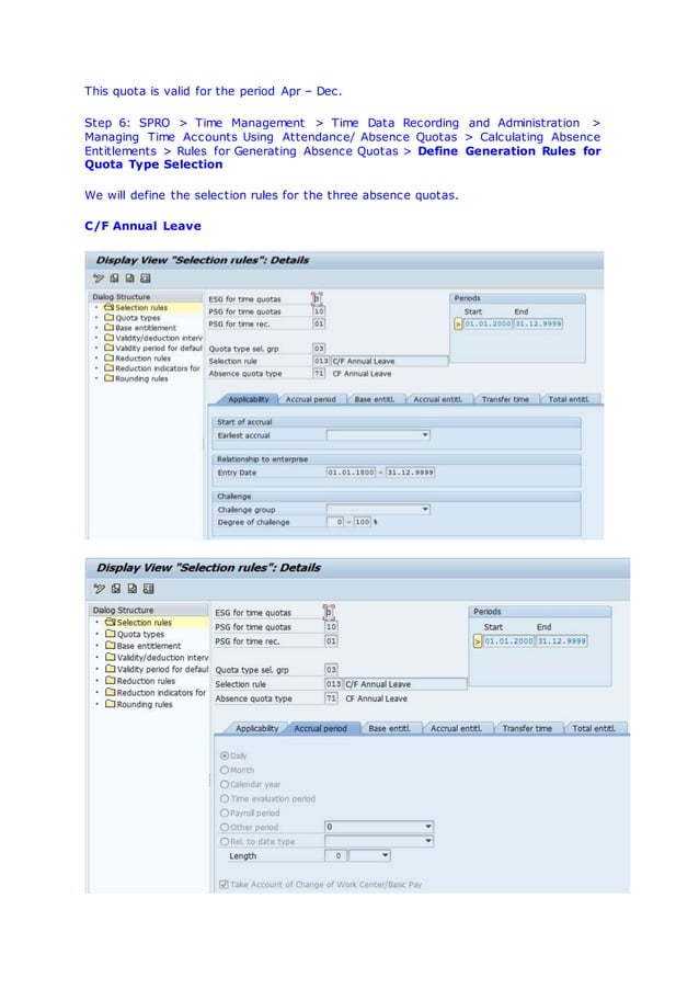 How to create Leave balance carry forward in SAP HCM | DOCX | Technology & Computing