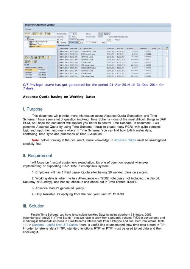 How to create Leave balance carry forward in SAP HCM | DOCX | Technology & Computing