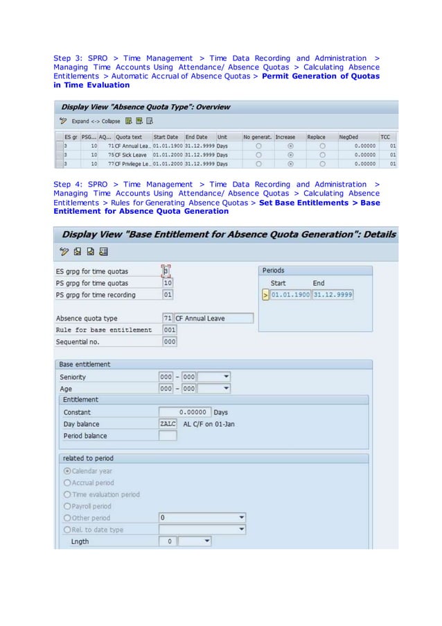 How to create Leave balance carry forward in SAP HCM | DOCX | Technology & Computing