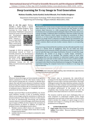 Deep Learning for X ray Image to Text Generation | PDF