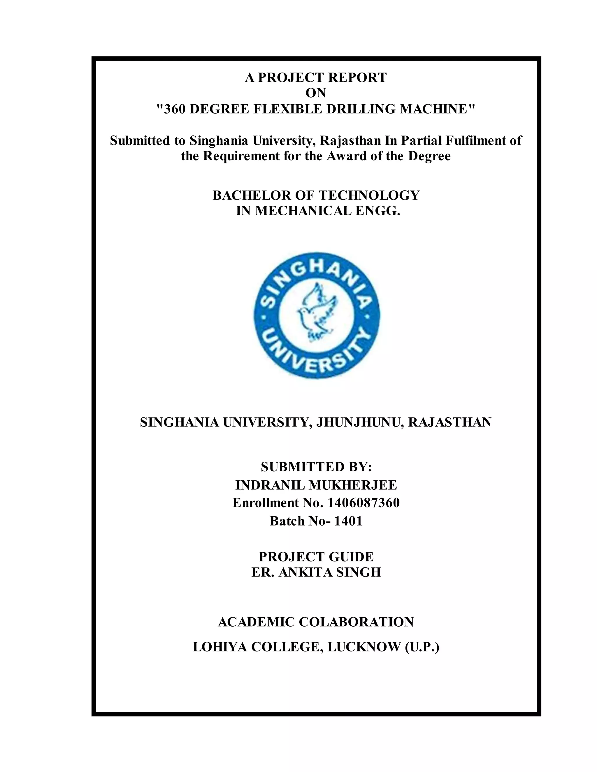 360 degree flexible drilling machine | DOCX