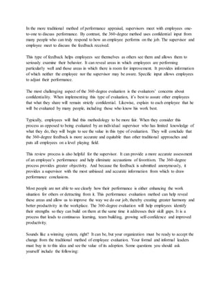 360 degree performance appraisal method | DOCX