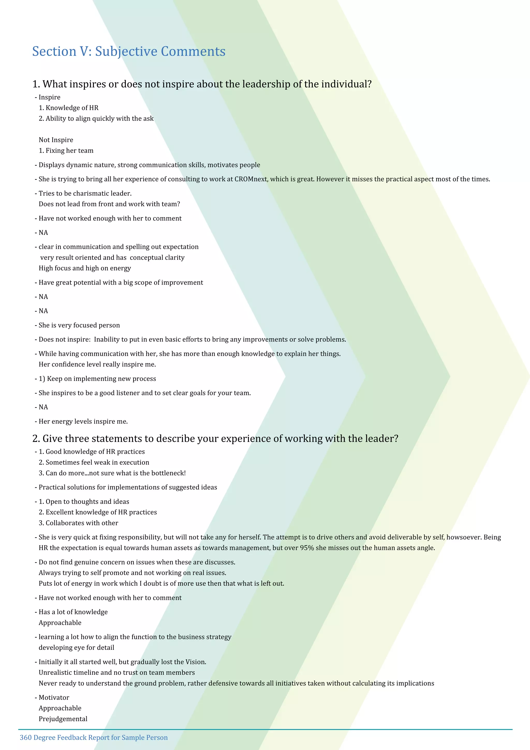 Sample 360 Feedback Report | PDF