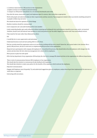 Sample 360 Feedback Report | PDF