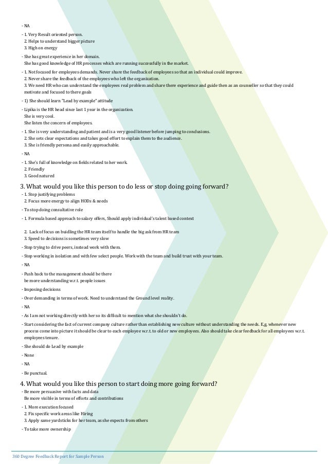 Sample 360 Feedback Report