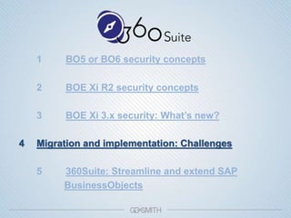 360suite Business Objects Xi3 New Security Concepts | PPTX