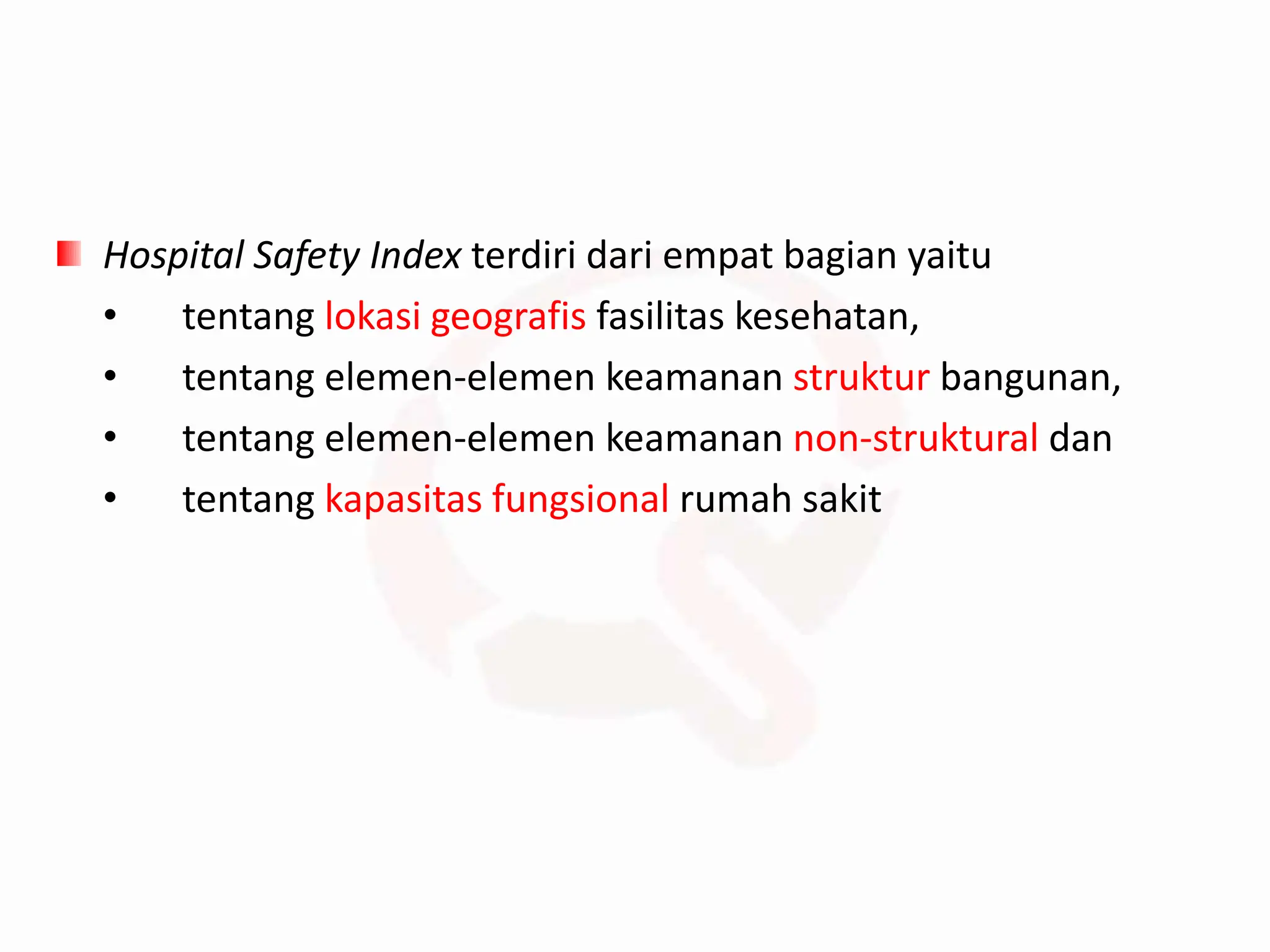 HOSPITAL safety Indexx For Education Use | PPTX