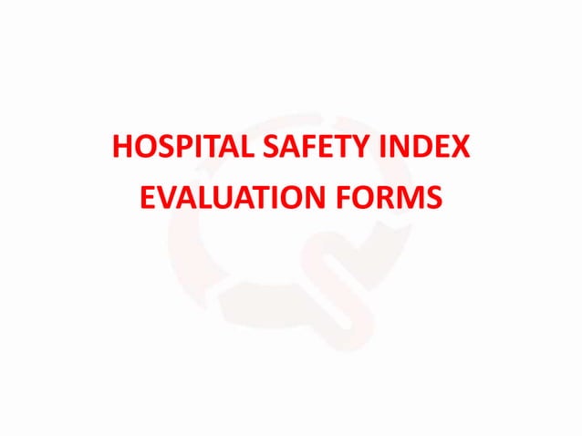 HOSPITAL safety Indexx For Education Use | PPTX